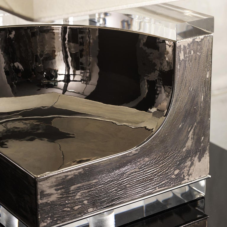 CL2101 Majolica Table Lamp For Sale at 1stDibs