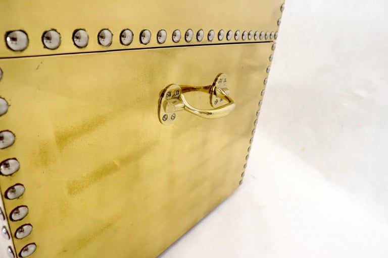 Clad Brass Studded Hope Chest Trunk Campaign Style at 1stDibs | brass ...