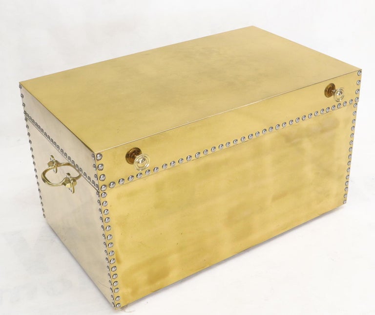 Clad Brass Studded Hope Chest Trunk Campaign Style at 1stDibs | brass ...