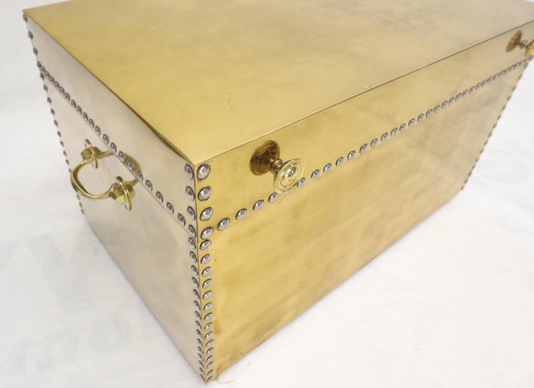 Clad Brass Studded Hope Chest Trunk Campaign Style at 1stDibs | brass ...