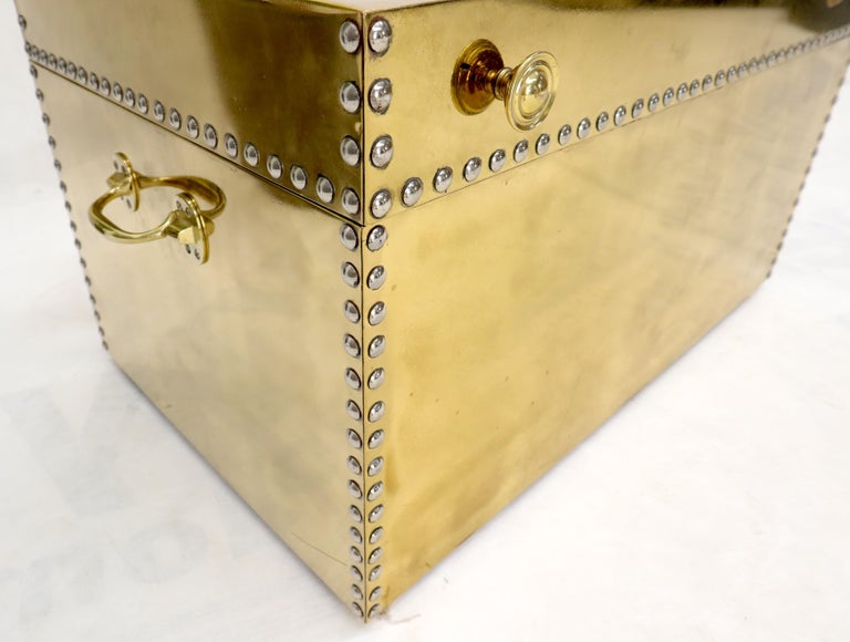 Clad Brass Studded Hope Chest Trunk Campaign Style at 1stDibs | brass ...