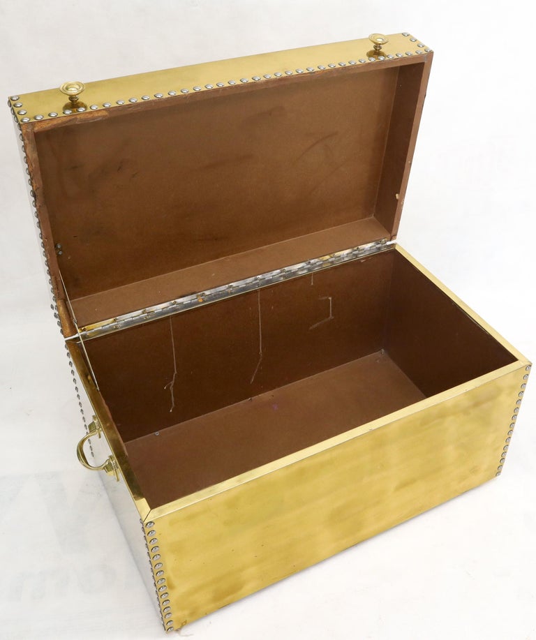 Clad Brass Studded Hope Chest Trunk Campaign Style at 1stDibs | brass ...