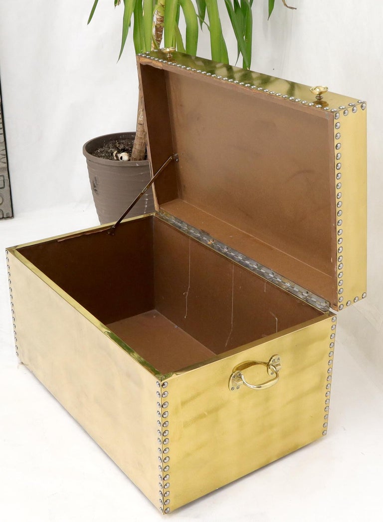 Clad Brass Studded Hope Chest Trunk Campaign Style at 1stDibs | brass ...