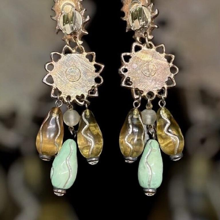 CLAIRE DEVE vintage earrings For Sale at 1stDibs