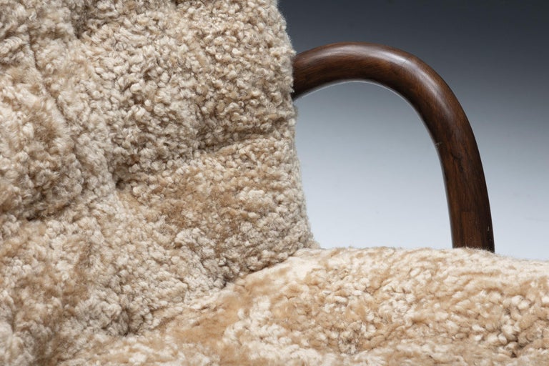 Clam Chair in Sheepskin by Philip Arctander, Denmark, 1944 For Sale at ...