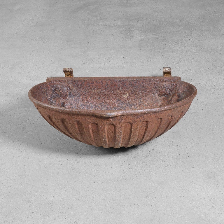 Cast and Wrought Iron Clamshell Vessel For Sale at 1stDibs