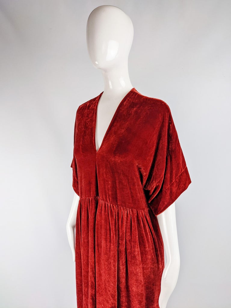 Clara Collins Paris Red Silk Velvet Oversized Dress at 1stDibs | anna ...