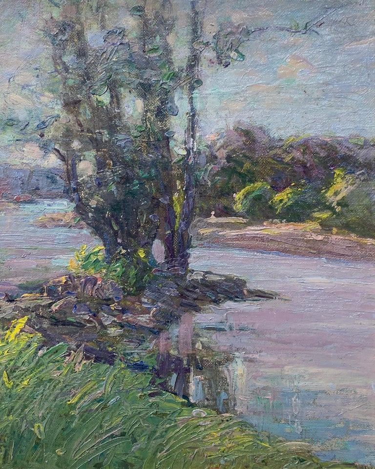 Clara Davidson - Summer on the River, American Impressionist Oil River ...