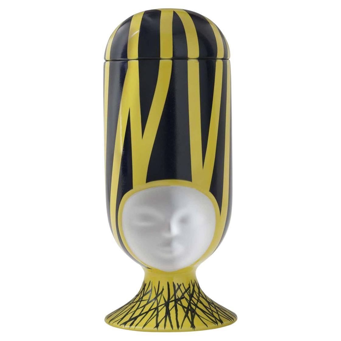 Clara Madagascar Vase Lemon Yellow and Black Satin White Face by Bosa ...