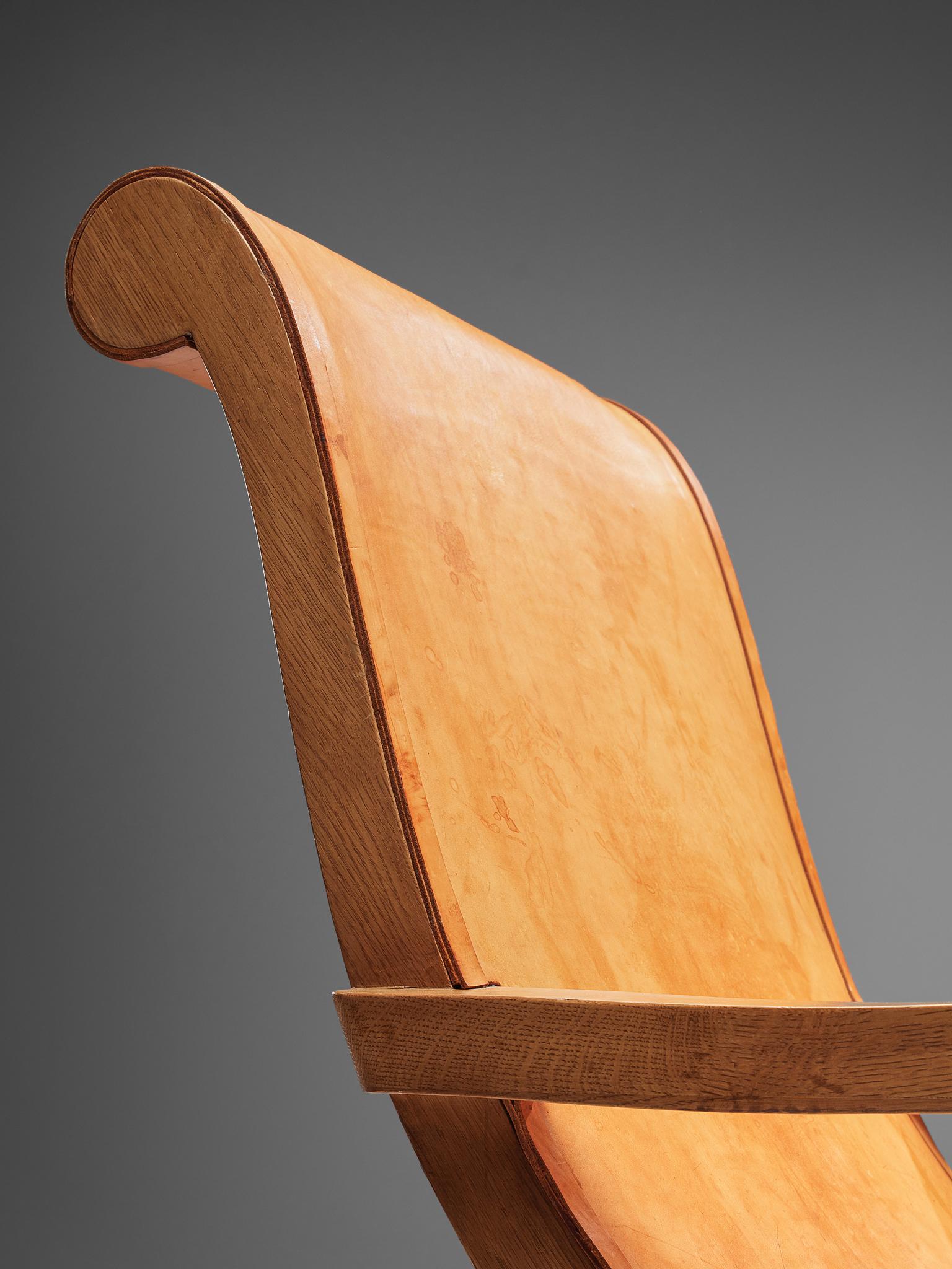 Clara Porset 'Butaque' Chairs in Cognac Leather For Sale at 1stDibs