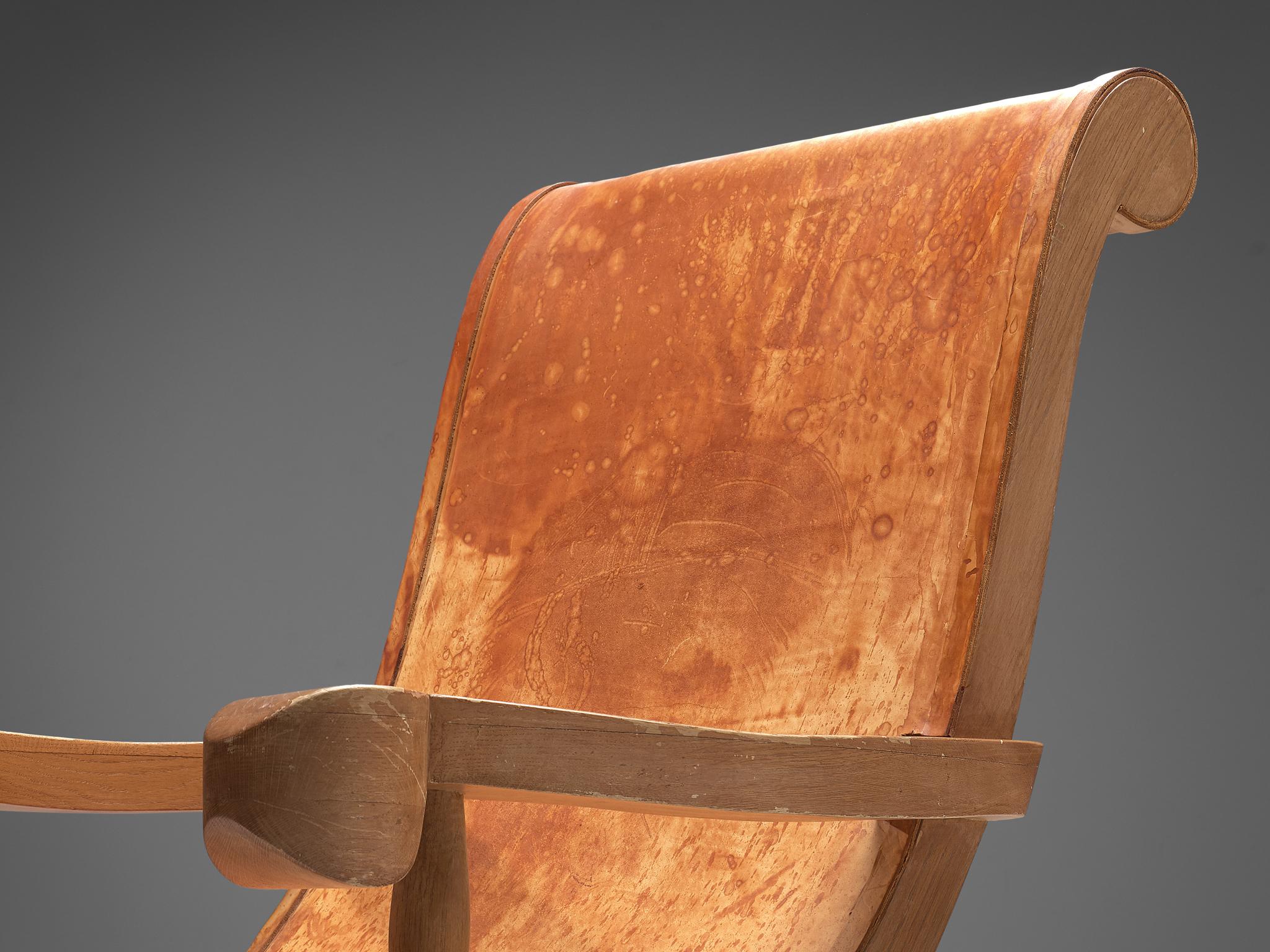 Clara Porset Butaque Lounge Chair in Cognac Leather For Sale at 1stDibs ...