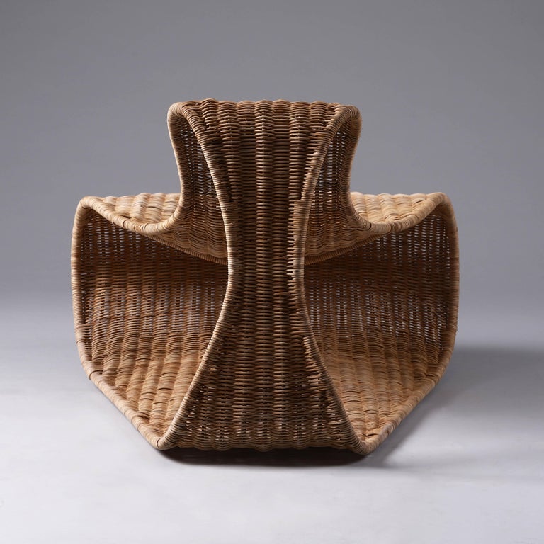 Clara Wicker Lounge Chair For Sale at 1stDibs