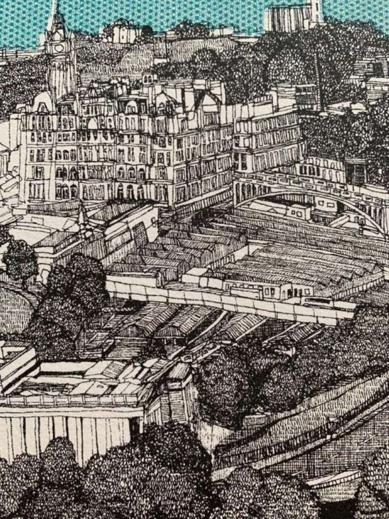 Clare Halifax - Edinburgh Overview, limited edition print, landscape ...