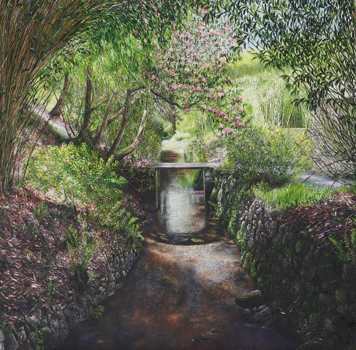 Clare Law - Fusion - Textured, Impressionist Rural Landscape: Framed ...