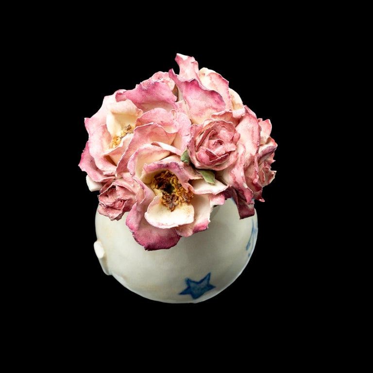 Clare Potter the Boat House Small Porcelain Vase and Pink Roses For ...