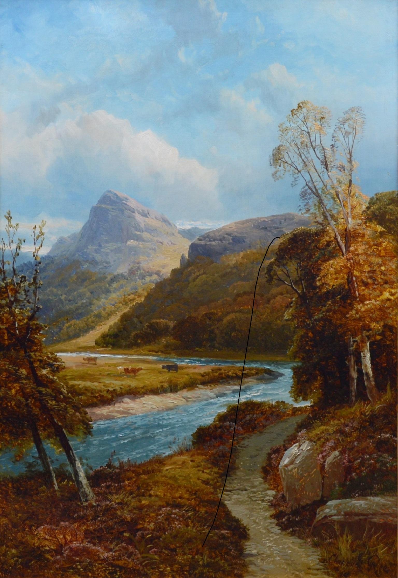 Clarence Roe - On the River Dee - Large 19th Century Scottish Landscape ...