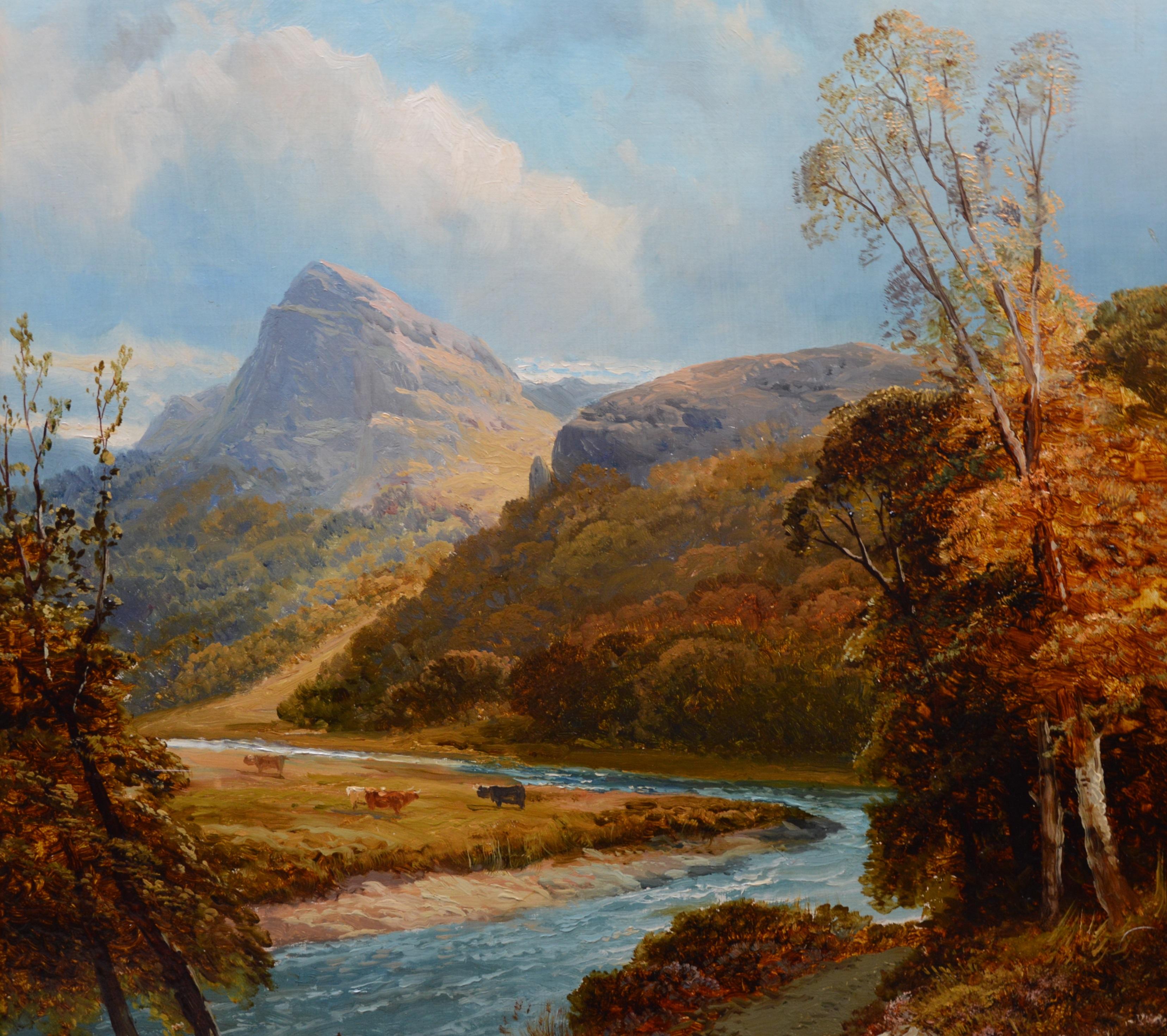 Clarence Roe - On the River Dee - Large 19th Century Scottish Landscape ...