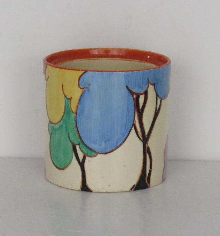 Clarice Cliff Pot in Autumn Bizarre Pattern, Art Deco circa 1930 For ...