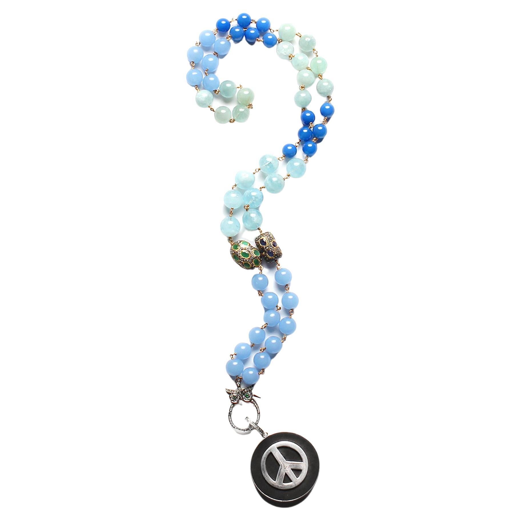Clarissa Bronfman Emerald, Sapphire, Peridot, Diamond Starburst Pendant ...