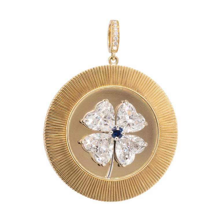 CLARISSA BRONFMAN Custom Design Gold 4 Leaf Clover Disc Pendant For ...