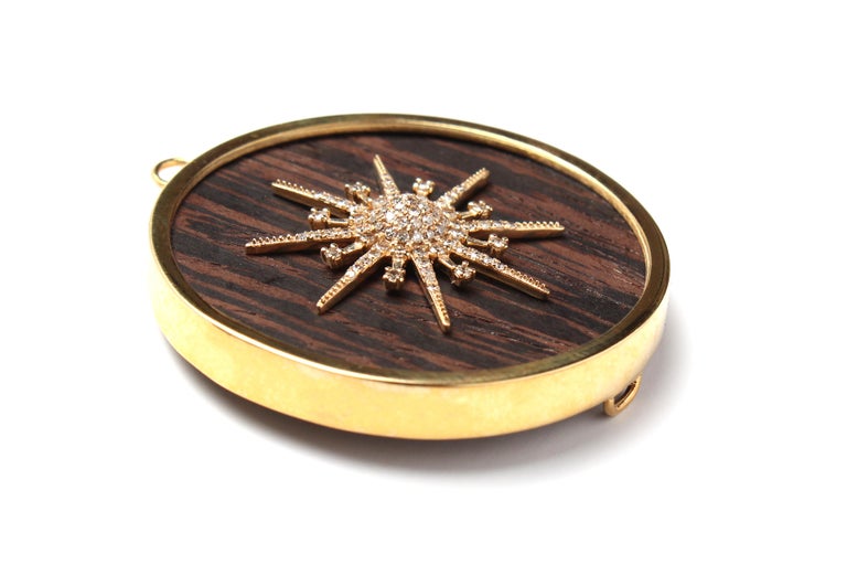 CLARISSA BRONFMAN Signature 14k gold Diamond Ebony Wood Starburst ...