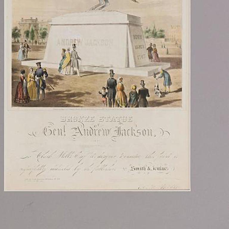 Clark Mills - 1853 Lithograph of Bronze Statue of General Andrew ...