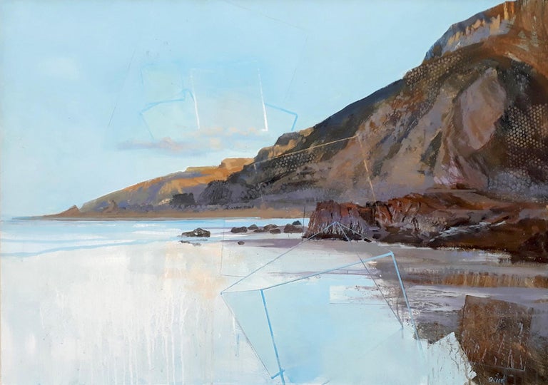 Clark Nicol - Evening Light, Contemporary Cubist Style Seascape ...