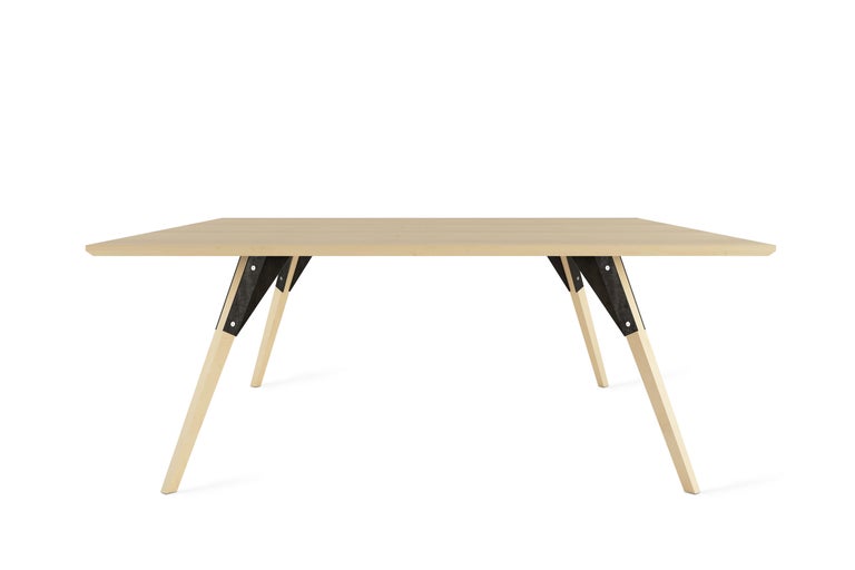 Clarke Industrial Coffee Square Table Maple Black For Sale at 1stDibs