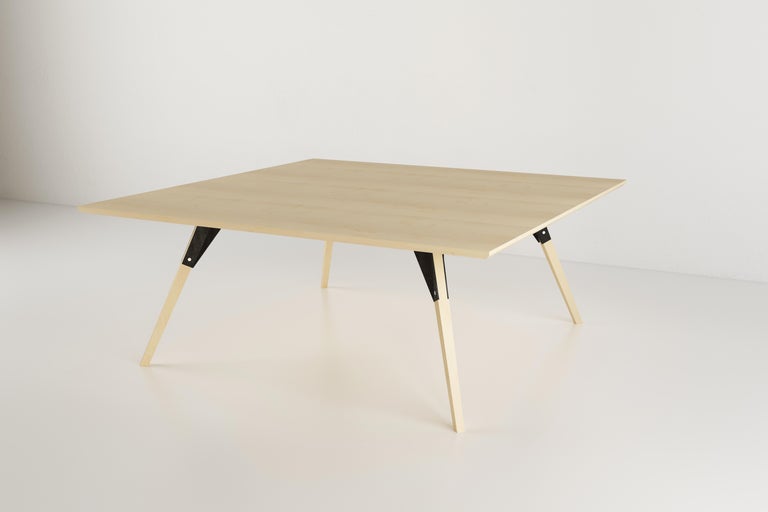 Clarke Industrial Coffee Square Table Maple Black For Sale at 1stDibs