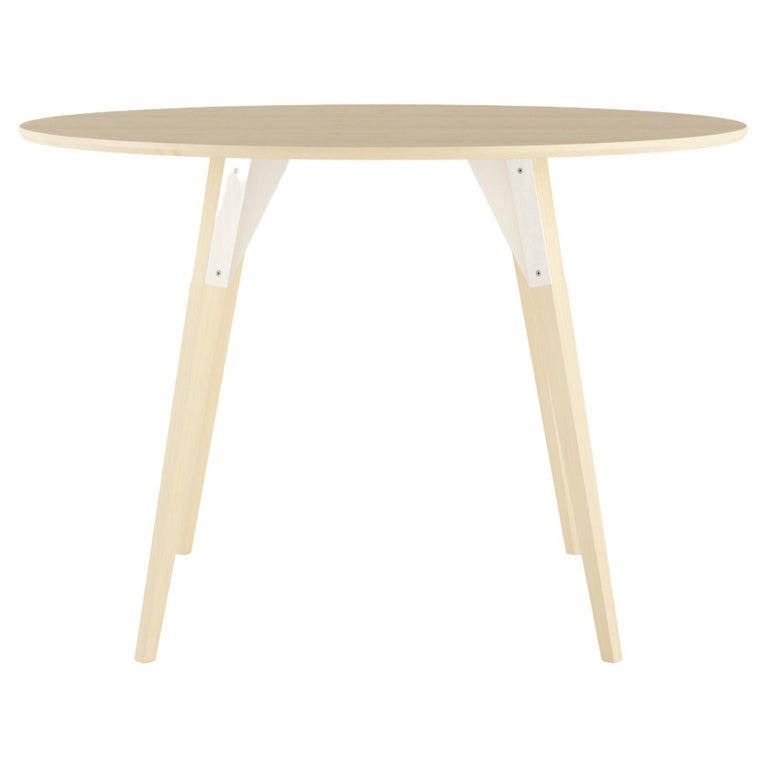 Clarke Industrial Oval Table Maple White For Sale at 1stDibs