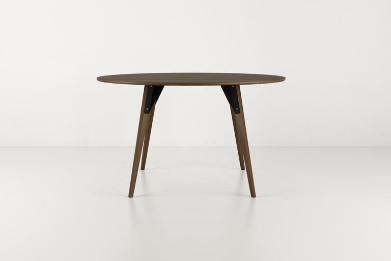 Clarke Industrial Oval Table Walnut Black For Sale at 1stDibs