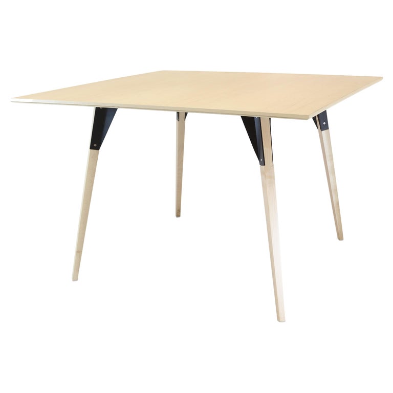Clarke Industrial Square Table Maple Black For Sale at 1stDibs