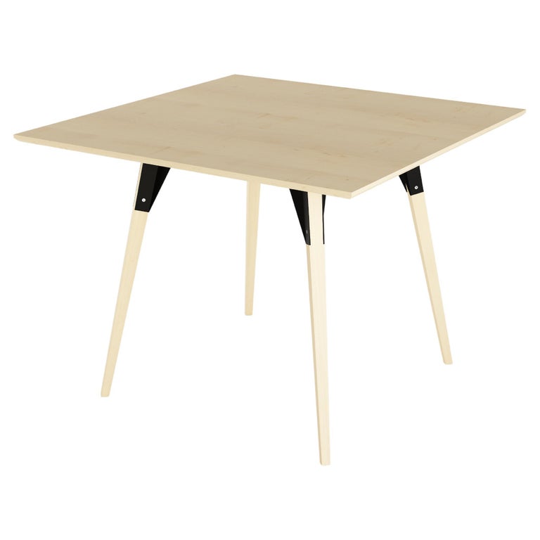 Clarke Industrial Square Table Maple Black For Sale at 1stDibs