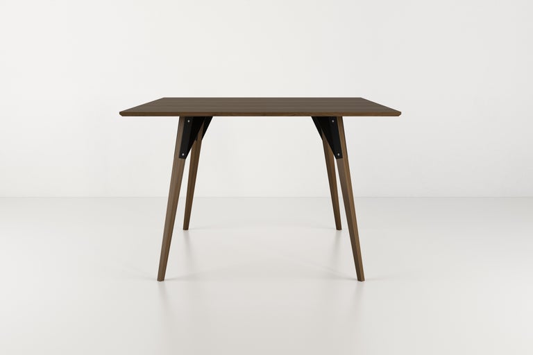 Clarke Industrial Square Table Walnut Black For Sale at 1stDibs