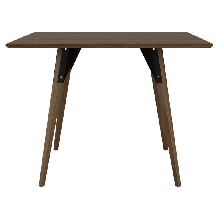 Clarke Industrial Square Table Walnut Black For Sale at 1stDibs