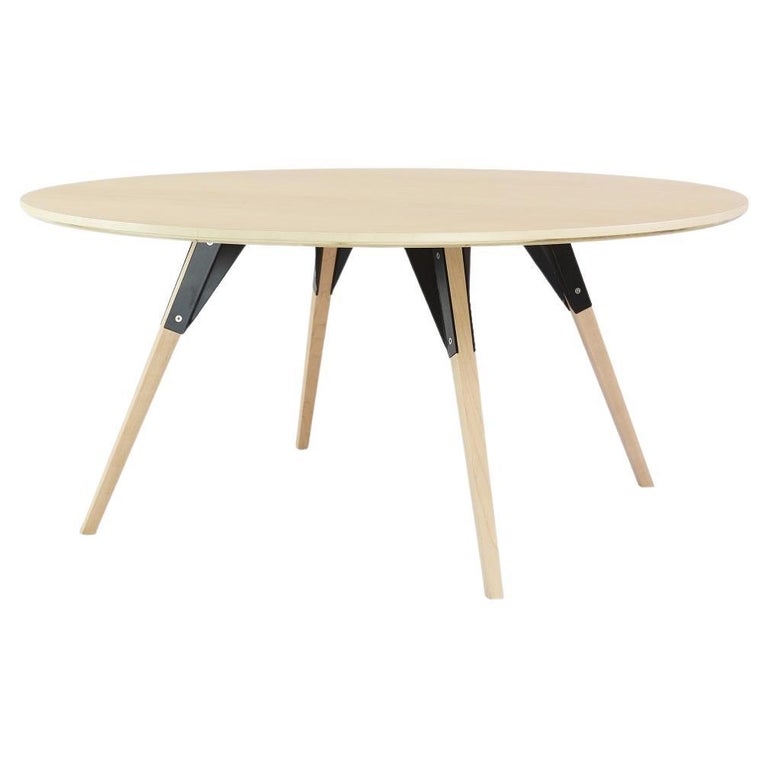 Clarke Round Coffee Table Maple Black For Sale at 1stDibs