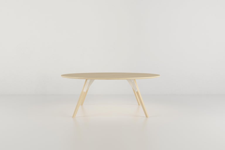Clarke Round Coffee Table Maple White For Sale at 1stDibs