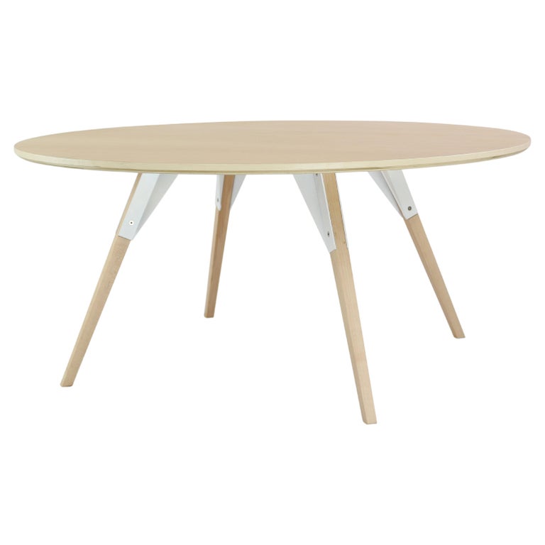Clarke Round Coffee Table Maple White For Sale at 1stDibs