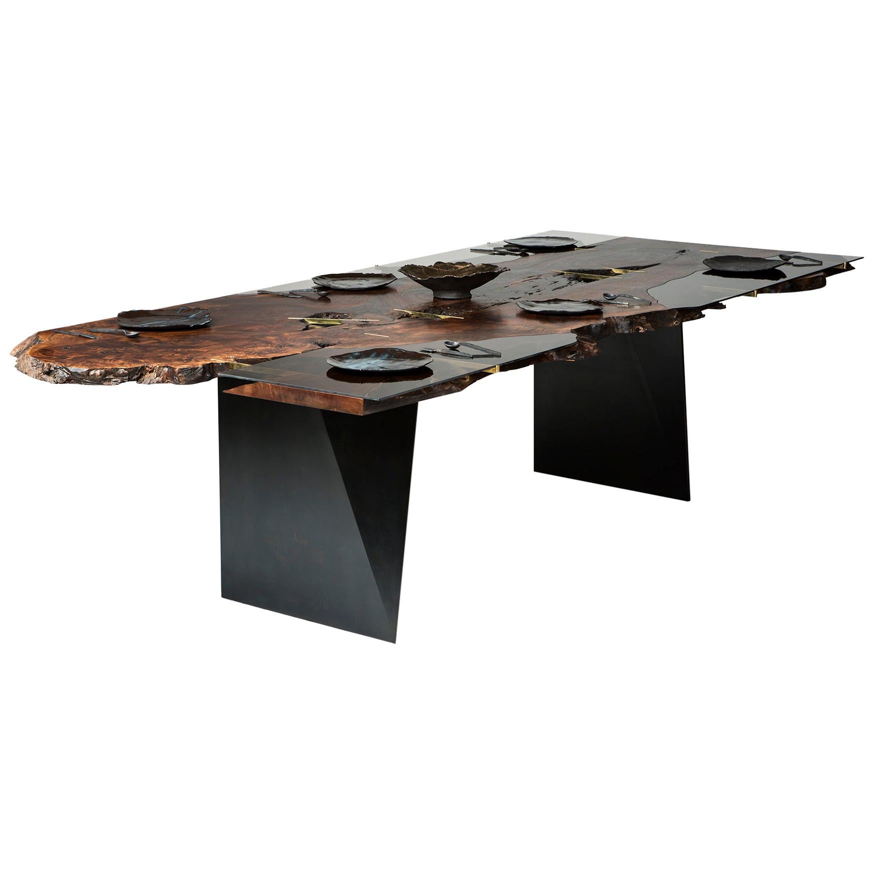 Claro Walnut Corset Dining Table V For Sale at 1stDibs