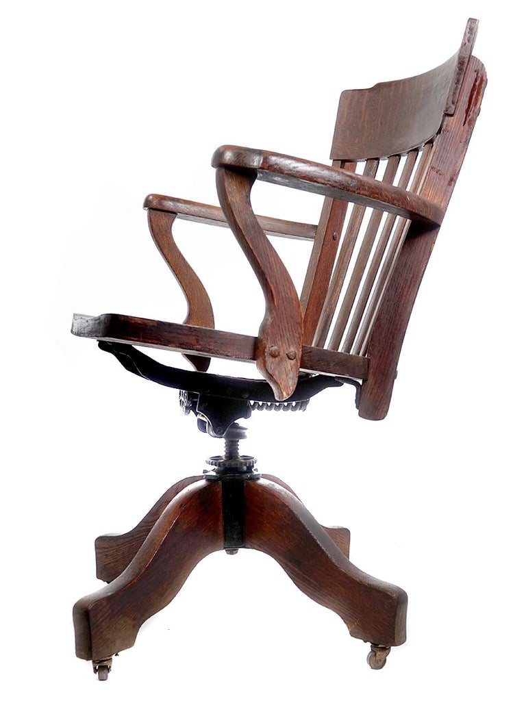 Classic 1890s Oak Desk Chair at 1stDibs