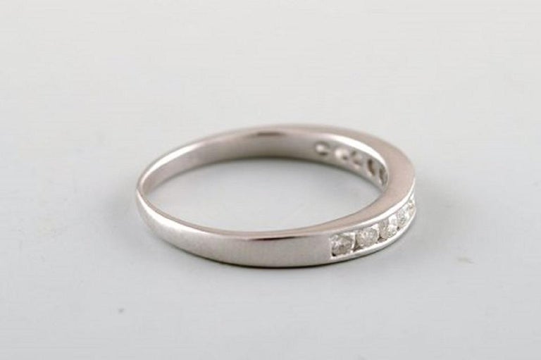 Classic Alliance Ring in 10 Carat White Gold with Numerous Diamonds For ...