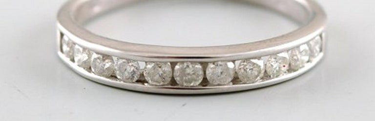 Classic Alliance Ring in 10 Carat White Gold with Numerous Diamonds For ...