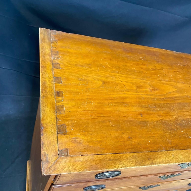 Classic American Federal Chippendale Maple Chest of Six Graduated ...