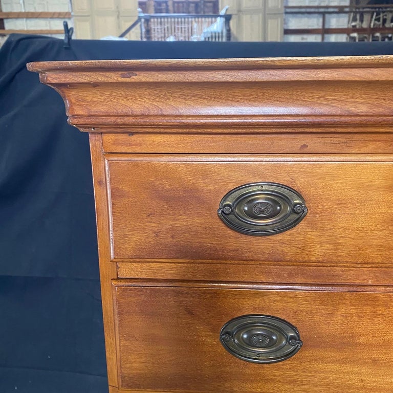 Classic American Federal Chippendale Maple Chest of Six Graduated ...