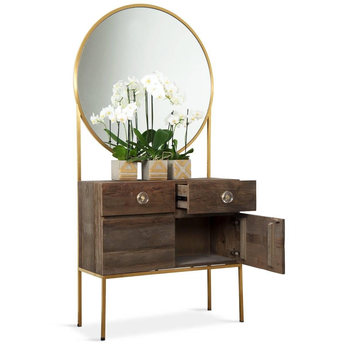 Classic and Modern Handmade Vanity in Natural Elm with Hand Welded ...