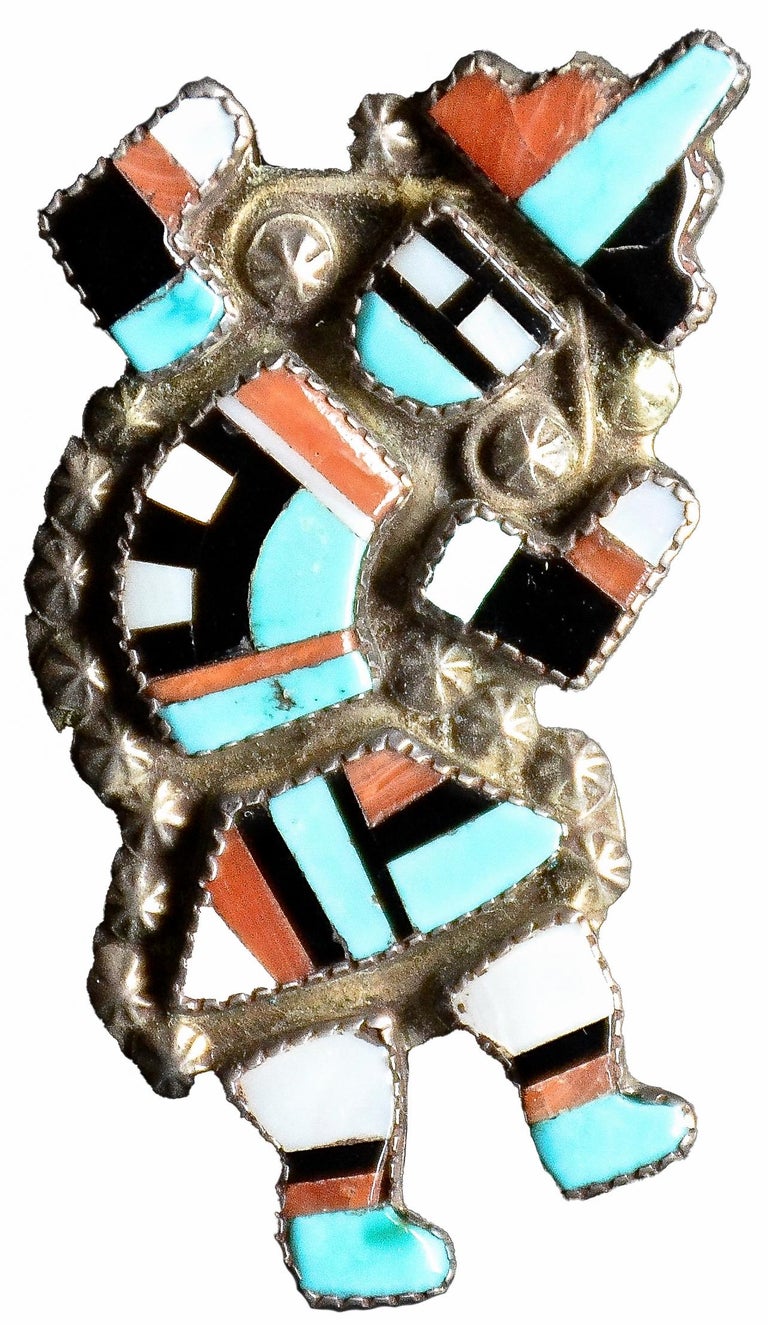 Classic and Rare Small Matched Pair of Zuni Rainbow Dancer Pins by ...
