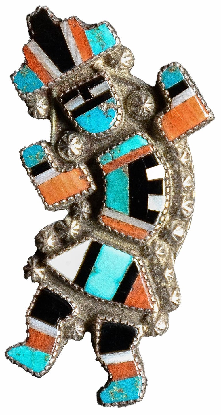 Classic and Rare Small Matched Pair of Zuni Rainbow Dancer Pins by ...