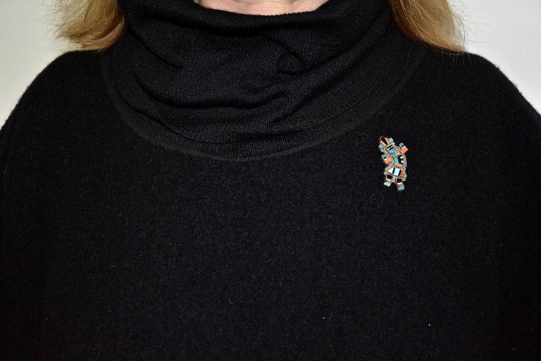 Classic and Rare Small Matched Pair of Zuni Rainbow Dancer Pins by ...