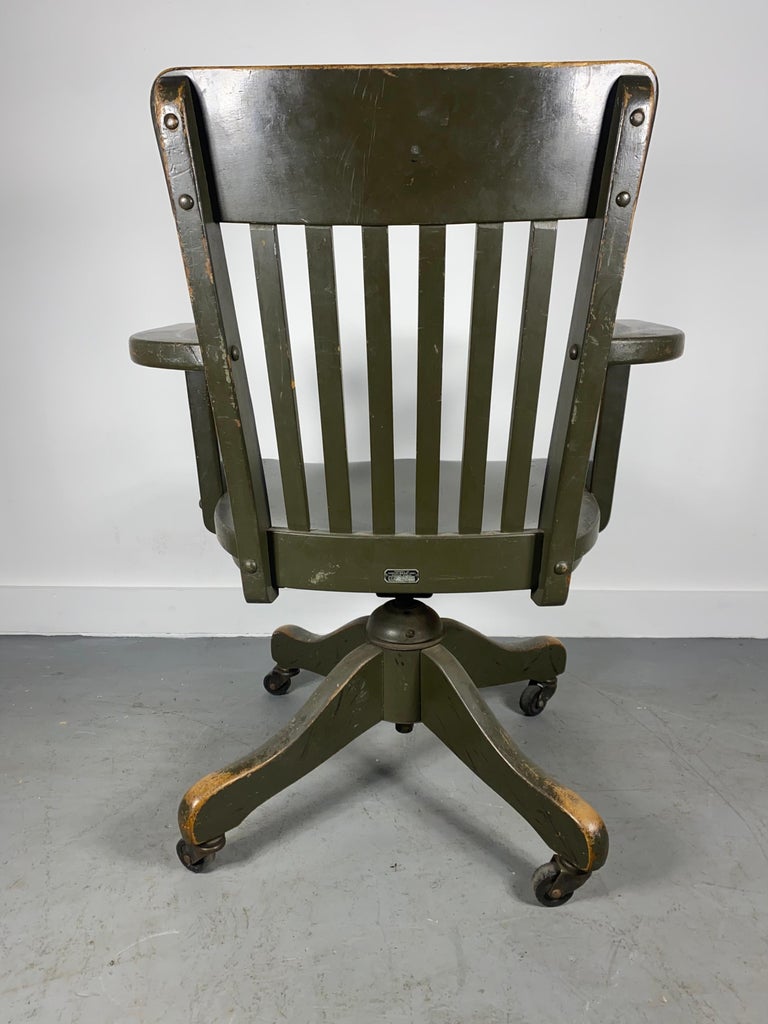Classic Antique Industrial Tilt Swivel Desk / Task Chair, Curtiss ...