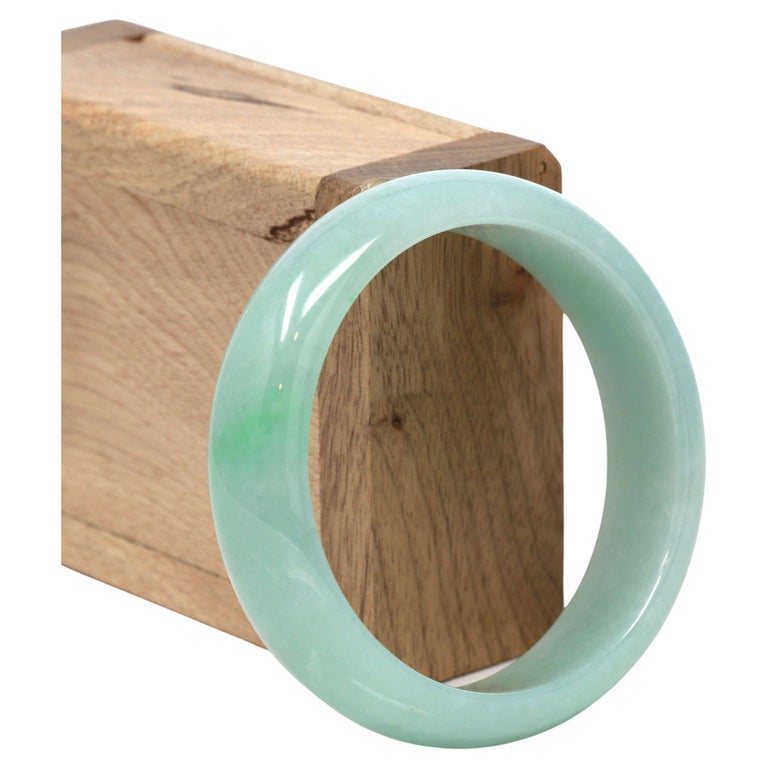 "Classic Bangle" Genuine Burmese Jadeite Jade Bangle Bracelet #128 For ...